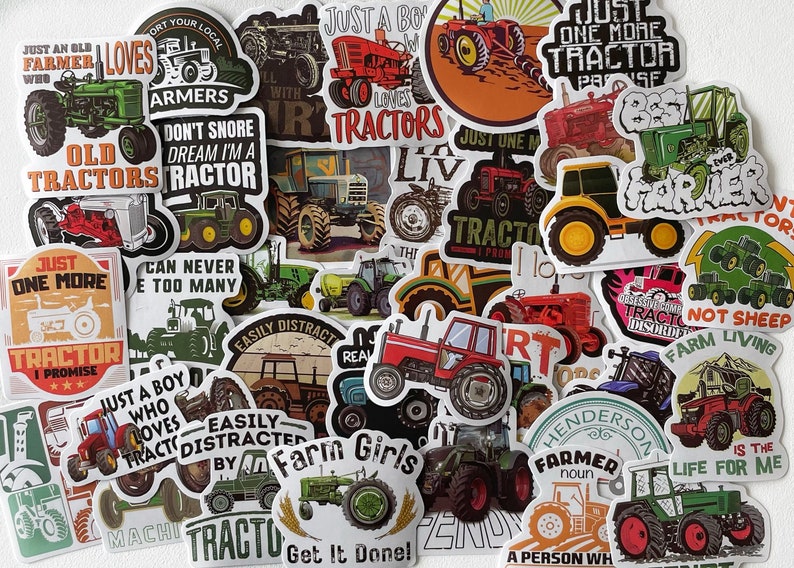 Tractor Stickers Pack Tractor Lover Gift Tractor Collector Gift Vintage ...