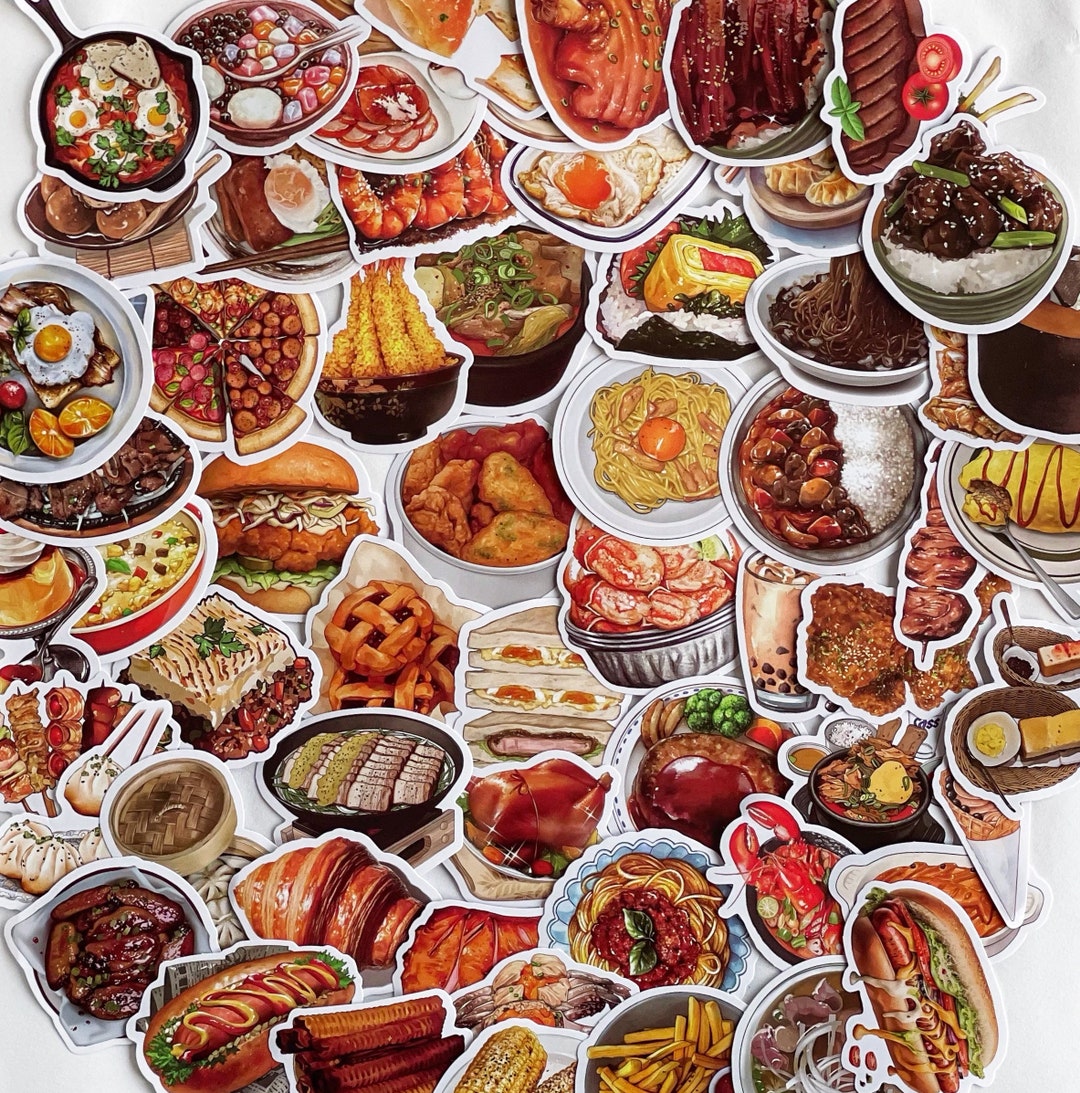 Food Stickers Pack Water Bottle Laptop Stickers Journal Planner ...