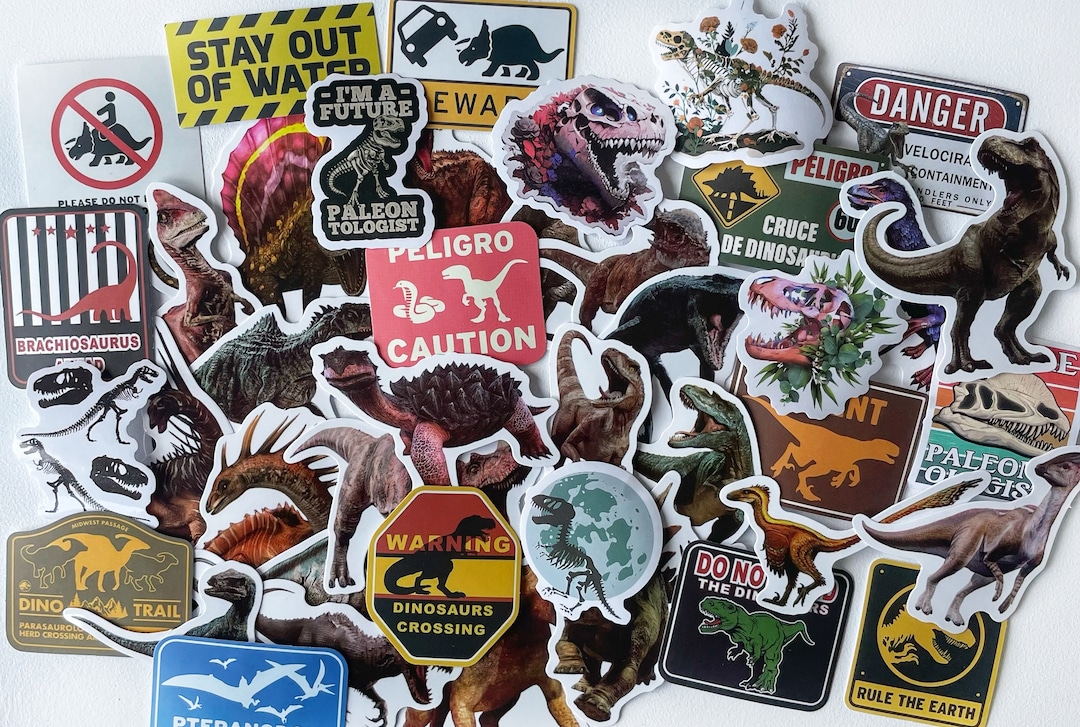 Dinosaur Stickers Pack Dinosaur Gift Dinosaur Prints Stickers Jurassic ...