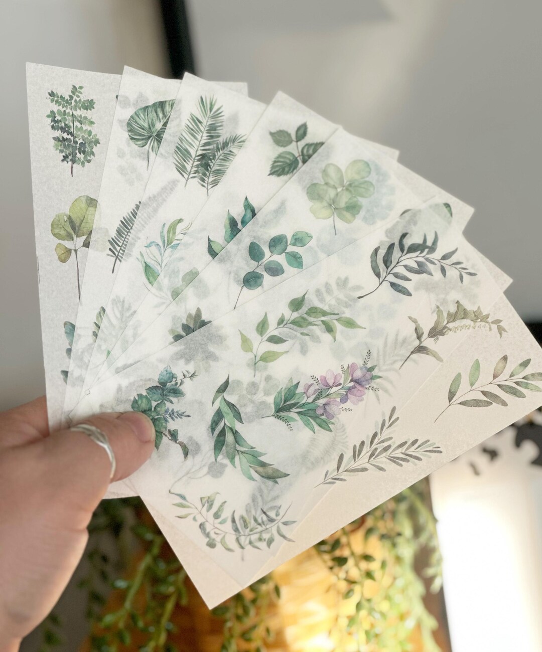 Botanical Washi Stickers: Delicate Leaves & Plants, Scrapbooking ...