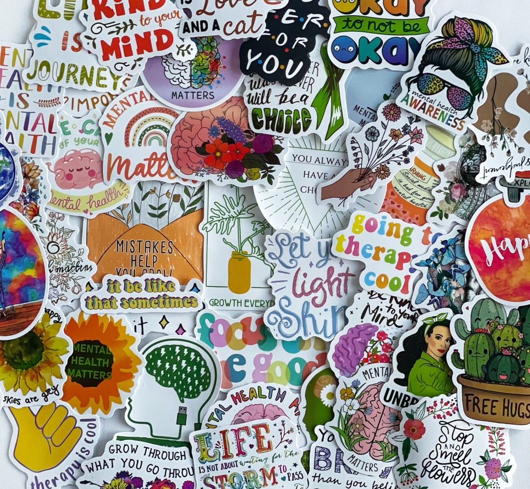 Positive Quote Stickers Pack Mental Health Awareness Self Love Stickers ...