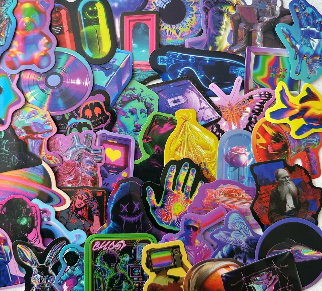 Neon Vinyl Sticker Pack Neon Style Laptop Stickers Neon Light Stickers ...