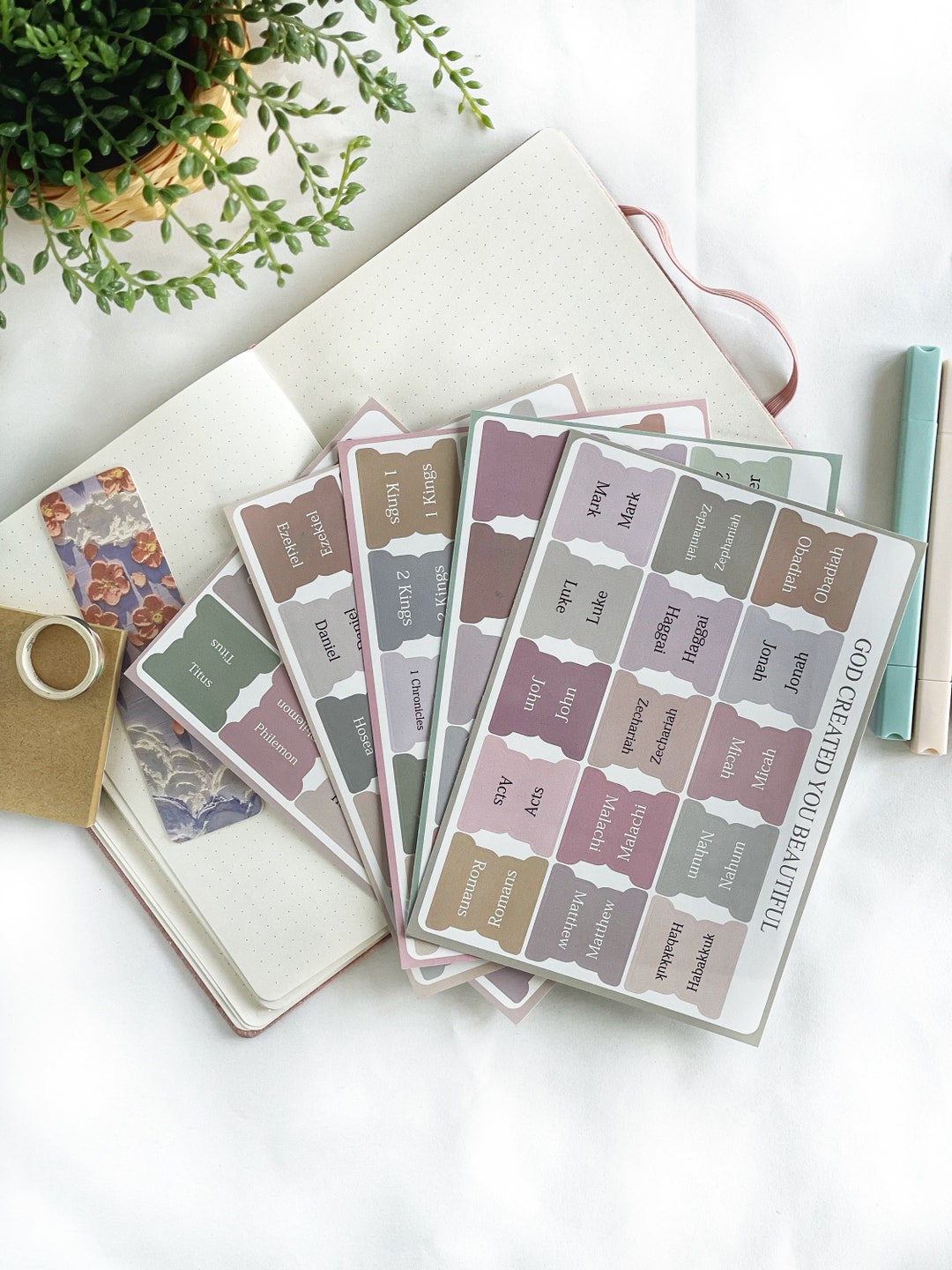 Pastel Bible Tab Stickers Bible Book Markers Bible Gift Bible Index ...