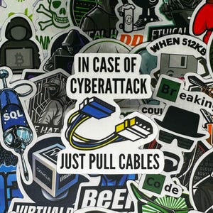 Hacker Vinyl Stickers Cyber Security Stickers Hacker Cyber Technology ...