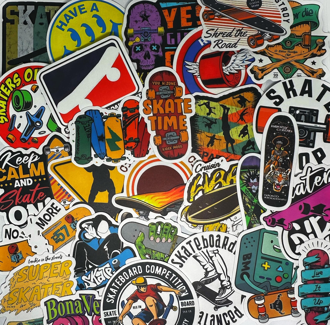 Skateboard Vinyl Stickers Skateboarder Stickers for Skateboard or ...