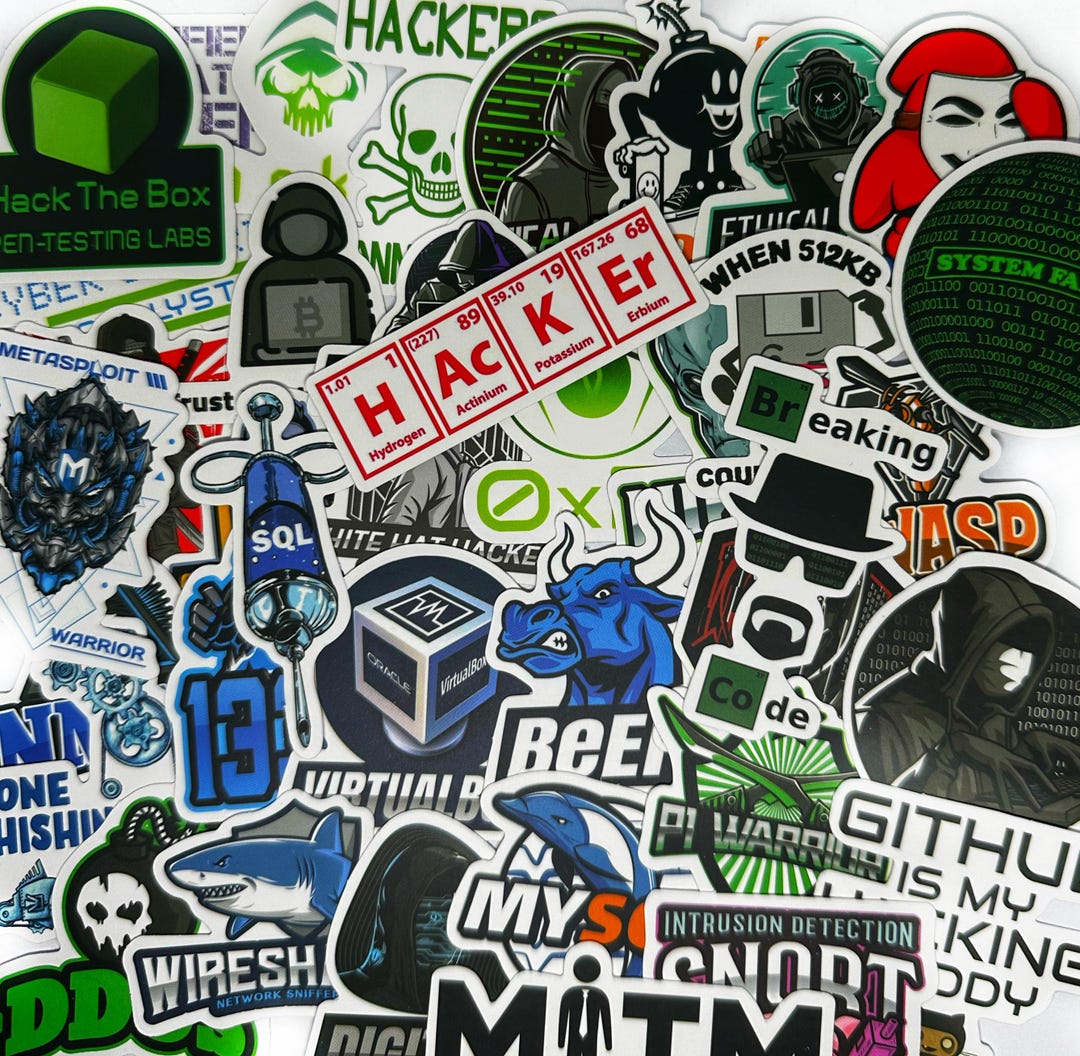 Hacker Vinyl Stickers Cyber Security Stickers Hacker Cyber Technology ...