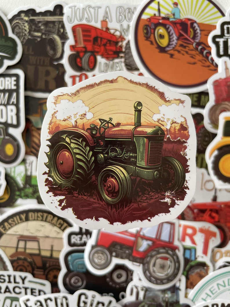 Tractor Stickers Pack Tractor Lover Gift Tractor Collector Gift Vintage ...