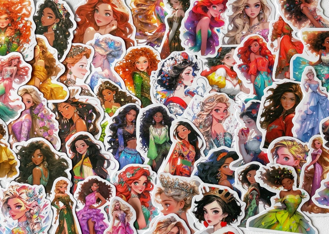 Vinyl Stickers Set Disney Princess Inspired not Disney Stickers for ...