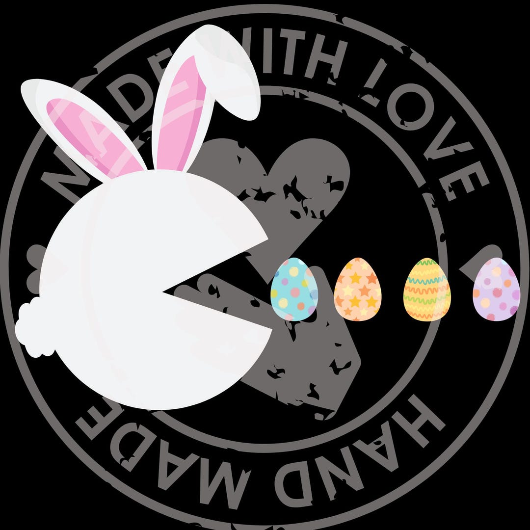 Pacman Easter Shirt---svg---png---bunny Shirt With Eggs - Etsy