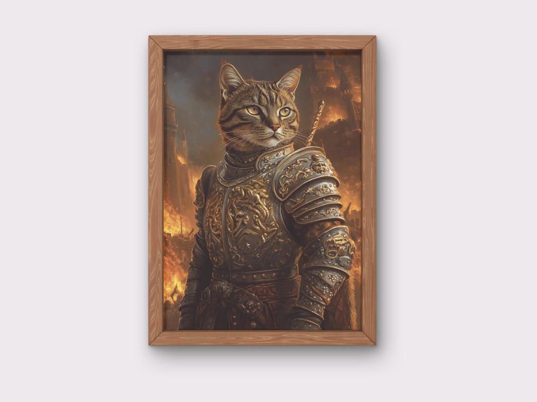 Majestic Bengal Cat in Armor Regal Warrior Wall Art - Etsy