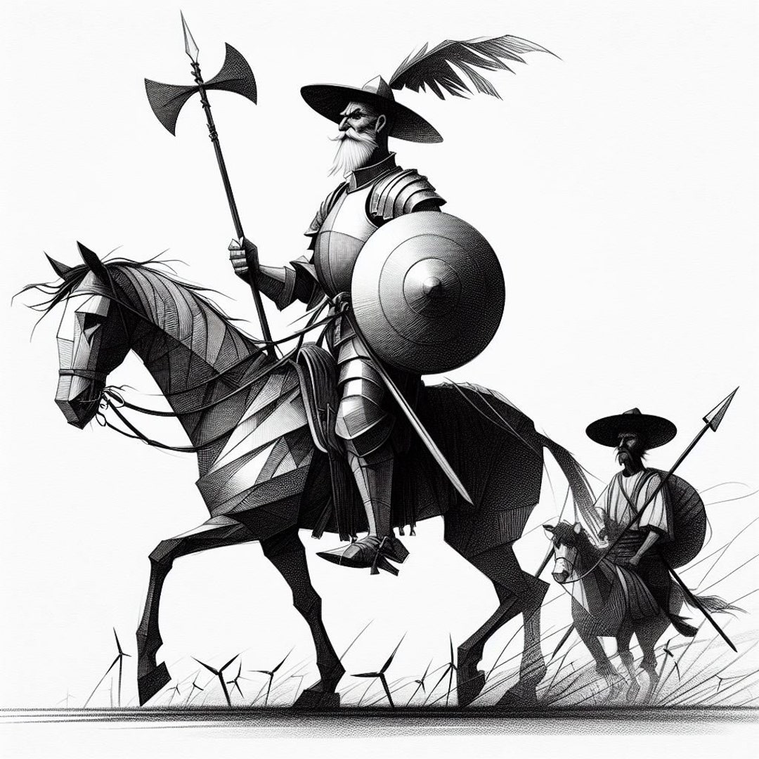 Original Art, Don Quixote, Digital Download, Sketch, Man of La Mancha ...