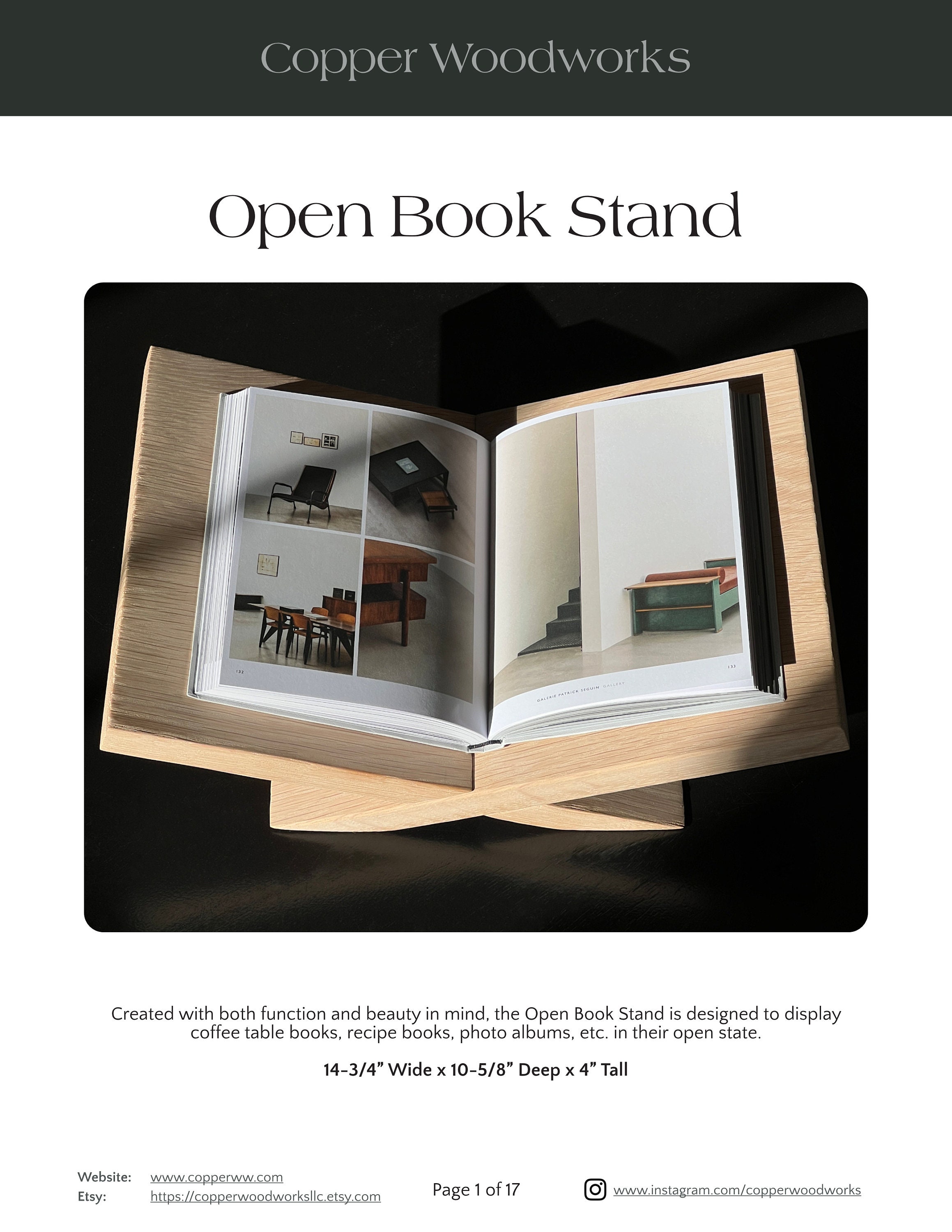 Open Book Stand Build Plans PDF | Wood Book Display Plans | DIY ...