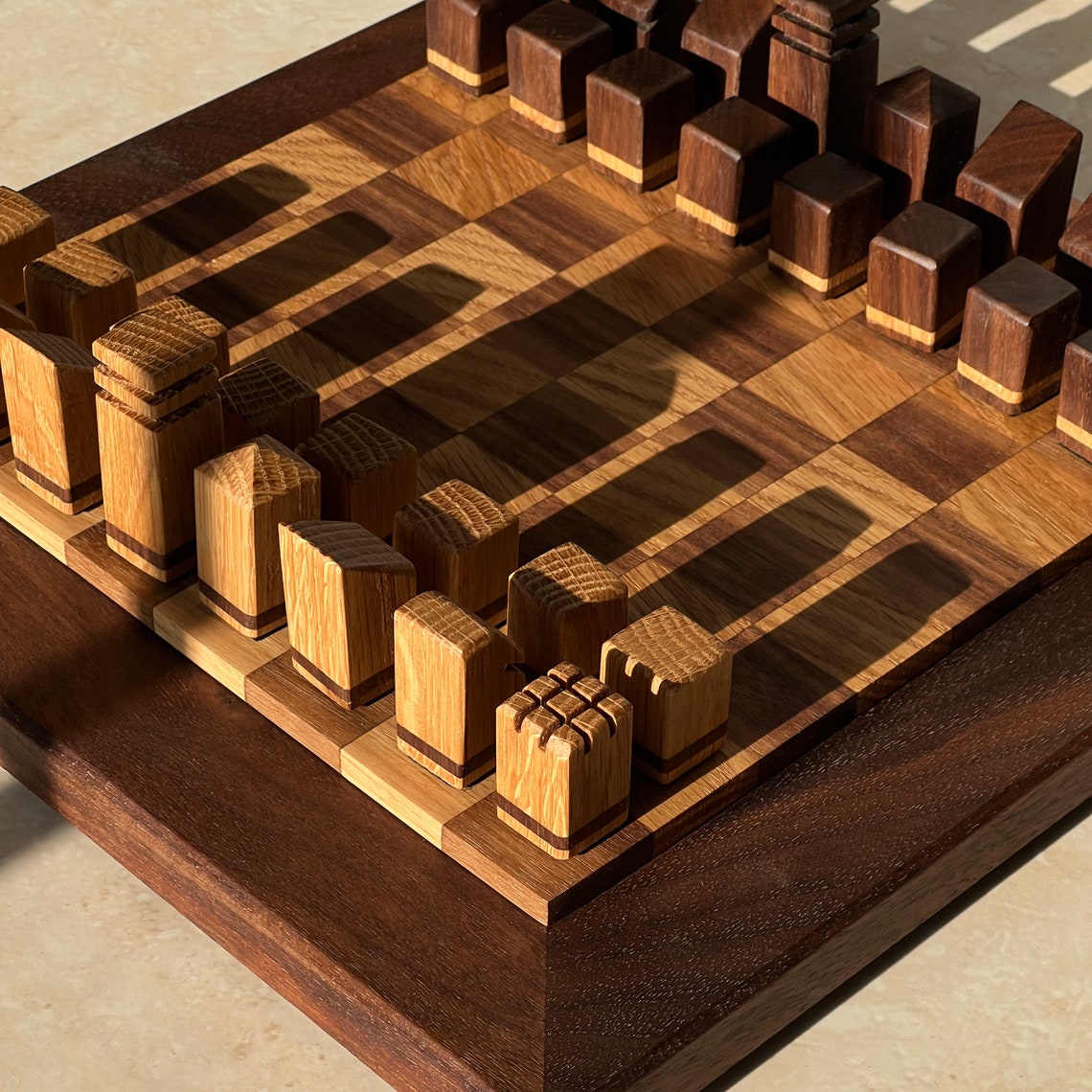 Luxury Solid Wood Chess Set Made From Black Walnut and White Oak 1 ...