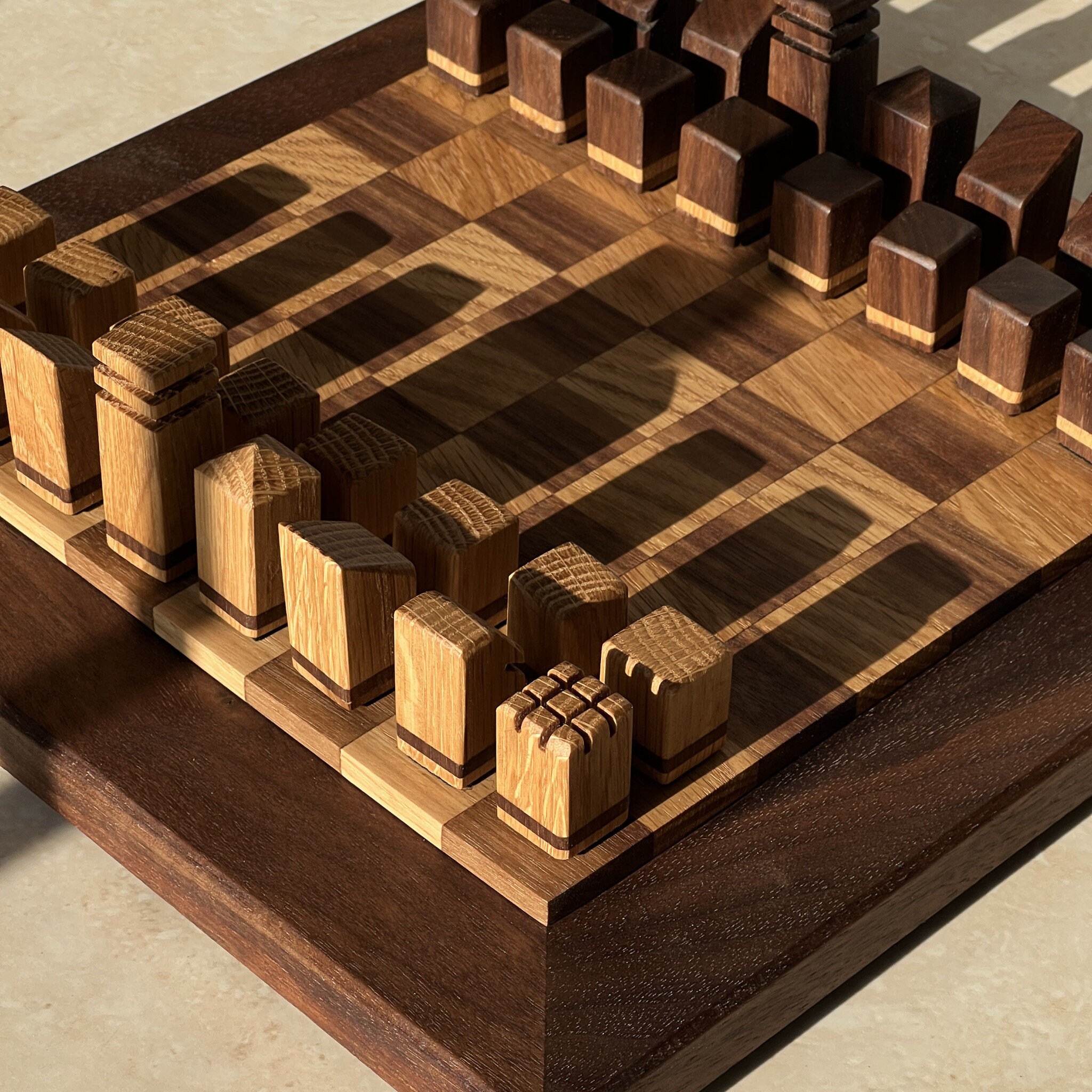 Luxury Solid Wood Chess Set Made From Black Walnut and White Oak 1 ...