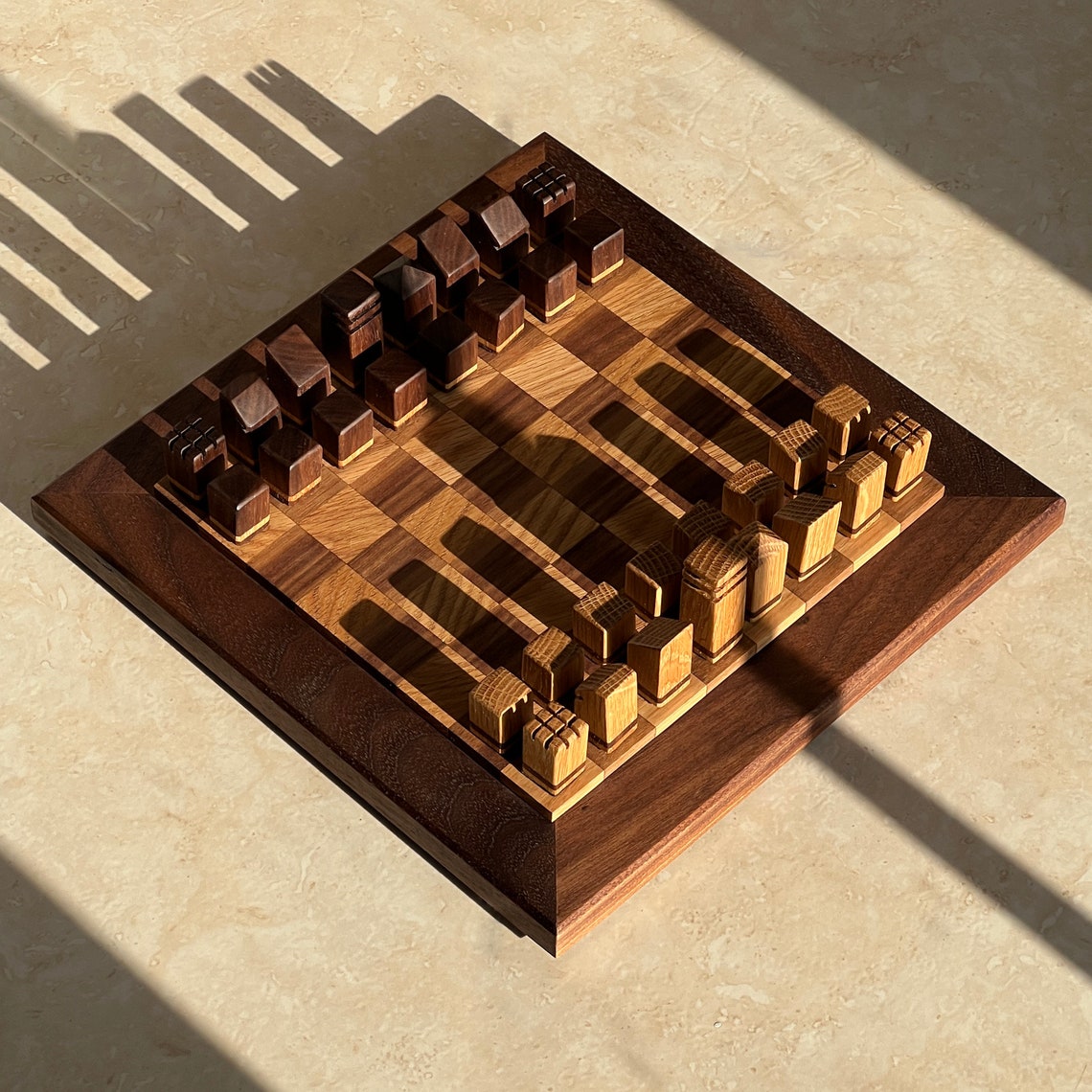 Luxury Solid Wood Chess Set Made From Black Walnut and White Oak 1 ...