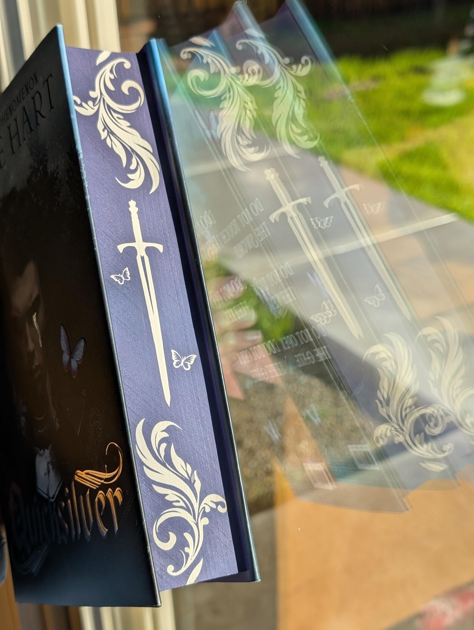 Quicksilver UK Hardcover: Custom Purple Ombre Edges, Sword Stenciled ...