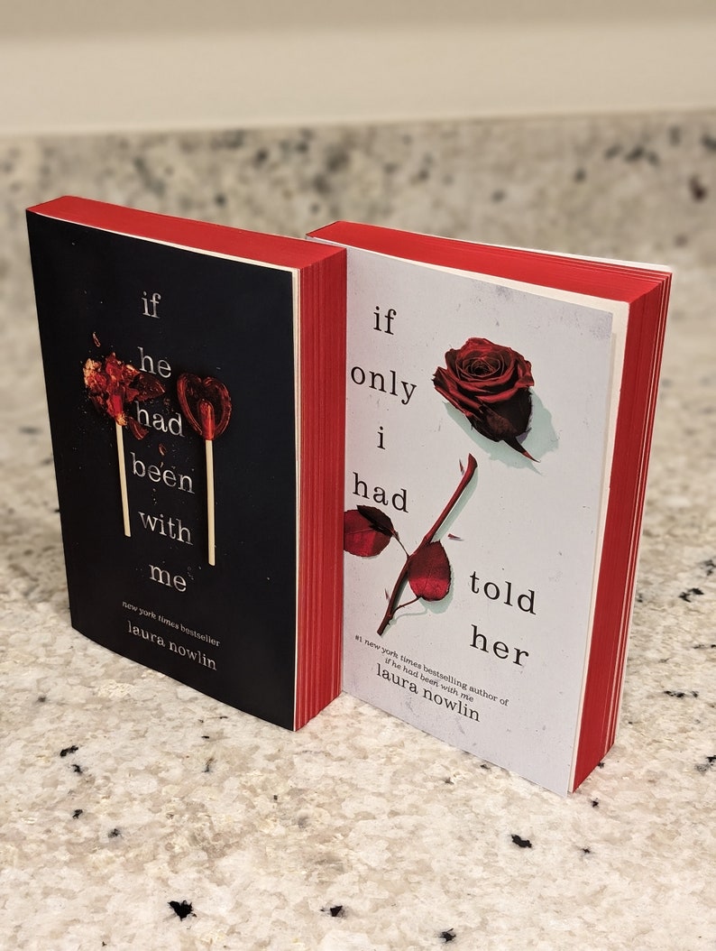 Red Sprayed Edge Book Set | If He Had Been With Me Set - Etsy