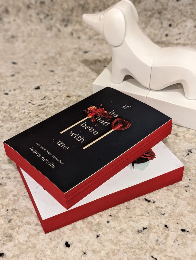 Red Sprayed Edge Book Set | If He Had Been With Me Set - Etsy