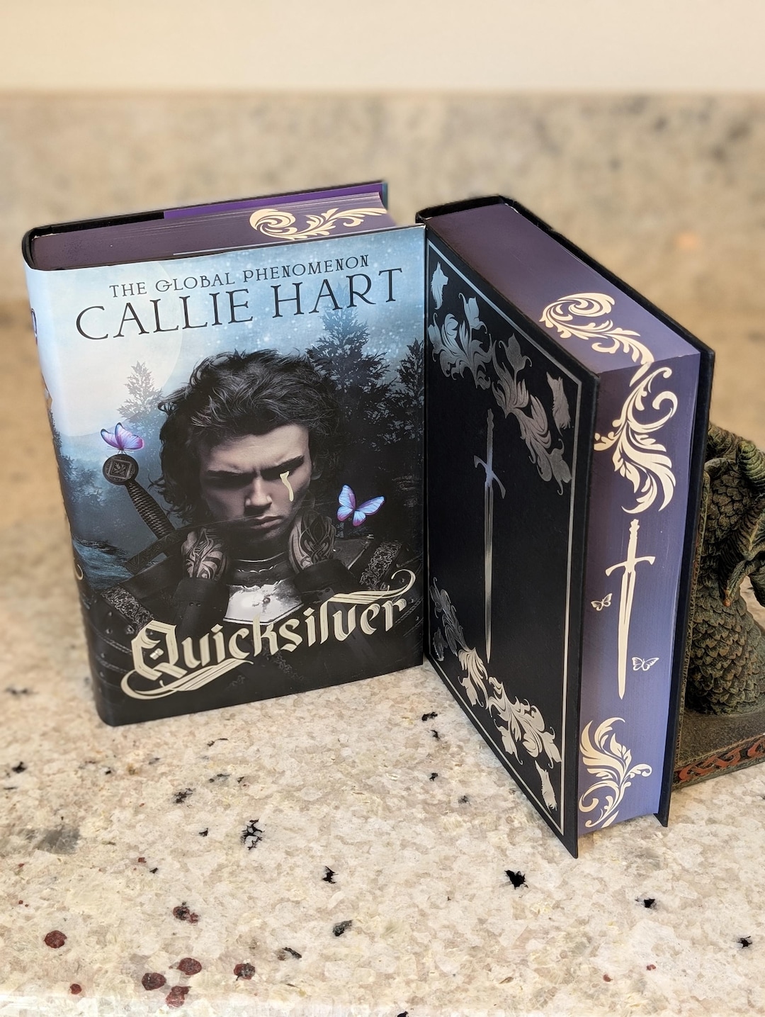 Quicksilver UK Hardcover: Custom Purple Ombre Edges, Sword Stenciled ...
