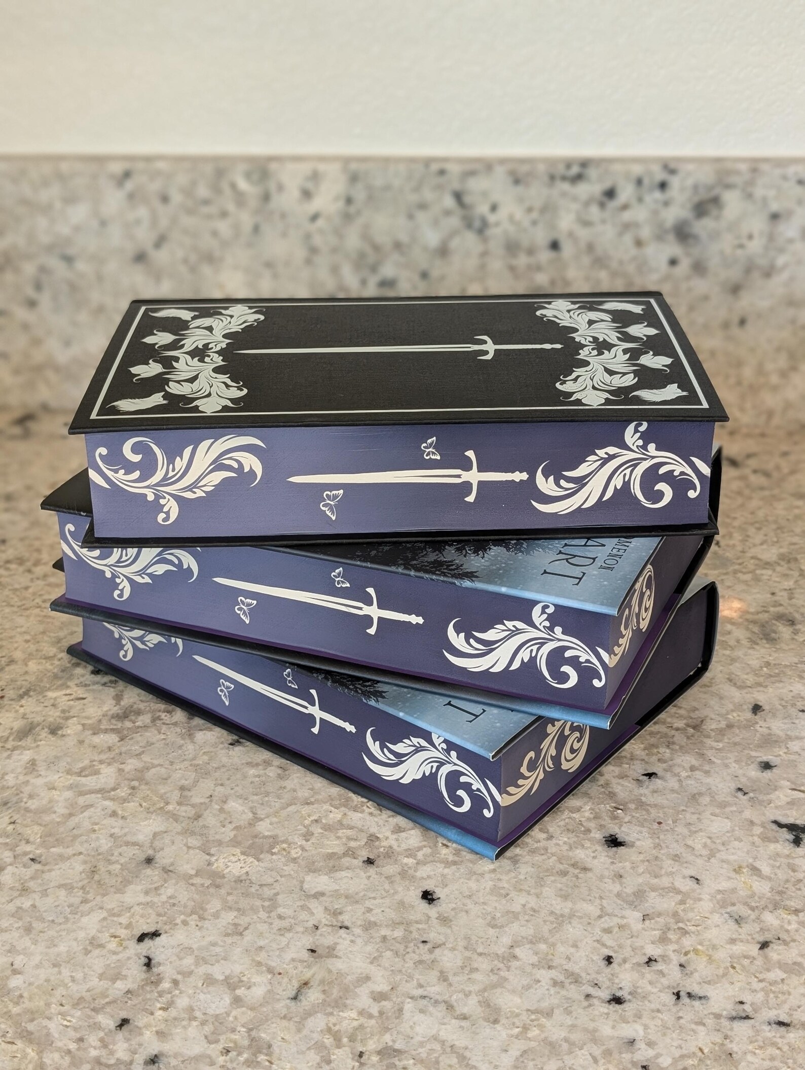 Quicksilver UK Hardcover: Custom Purple Ombre Edges, Sword Stenciled ...