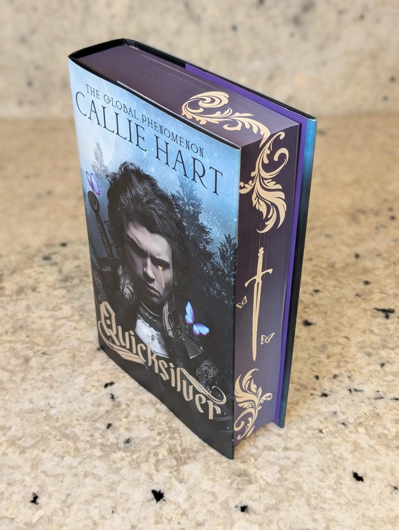 Quicksilver UK Hardcover: Custom Purple Ombre Edges, Sword Stenciled ...