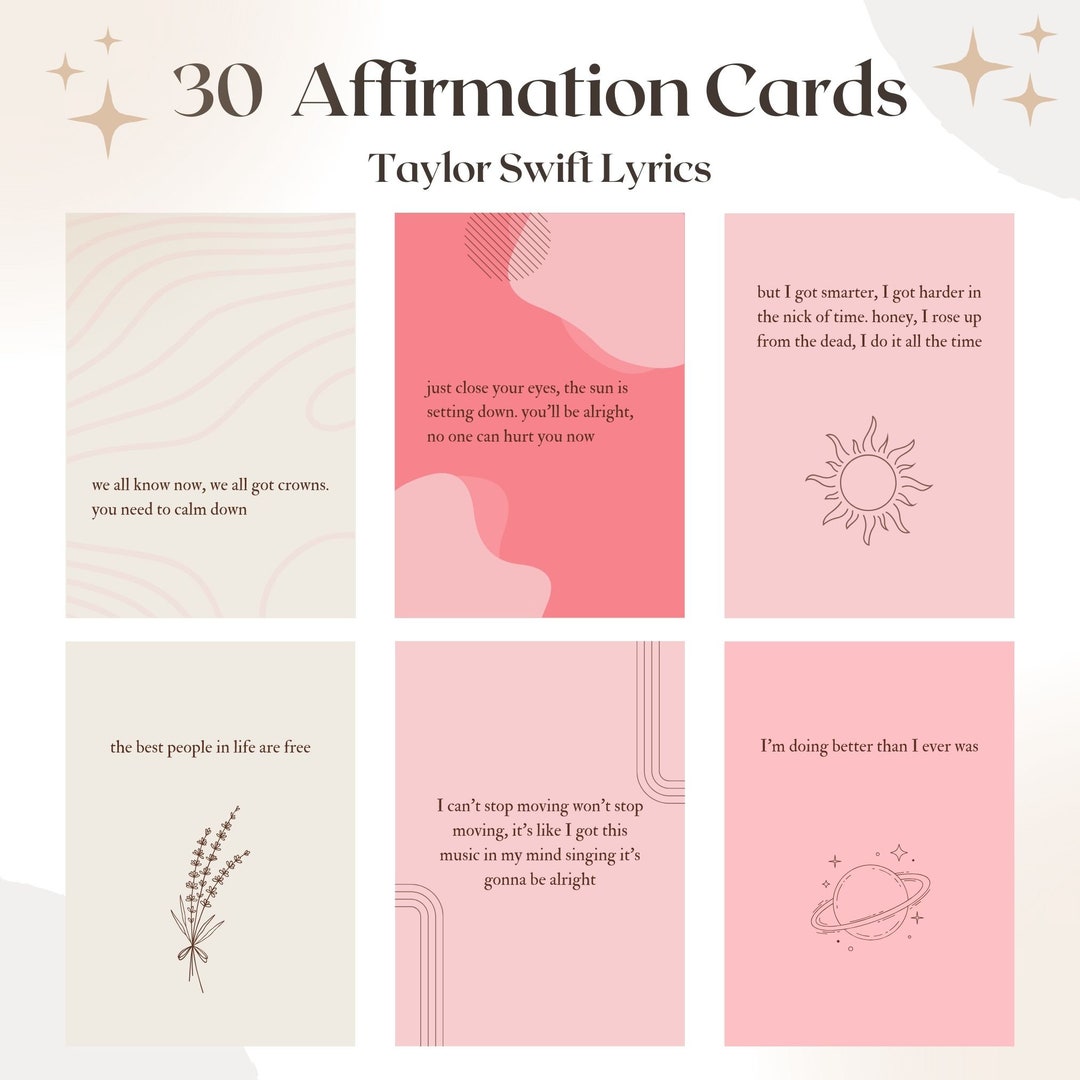 Taylor Swift Affirmations Cards - Etsy