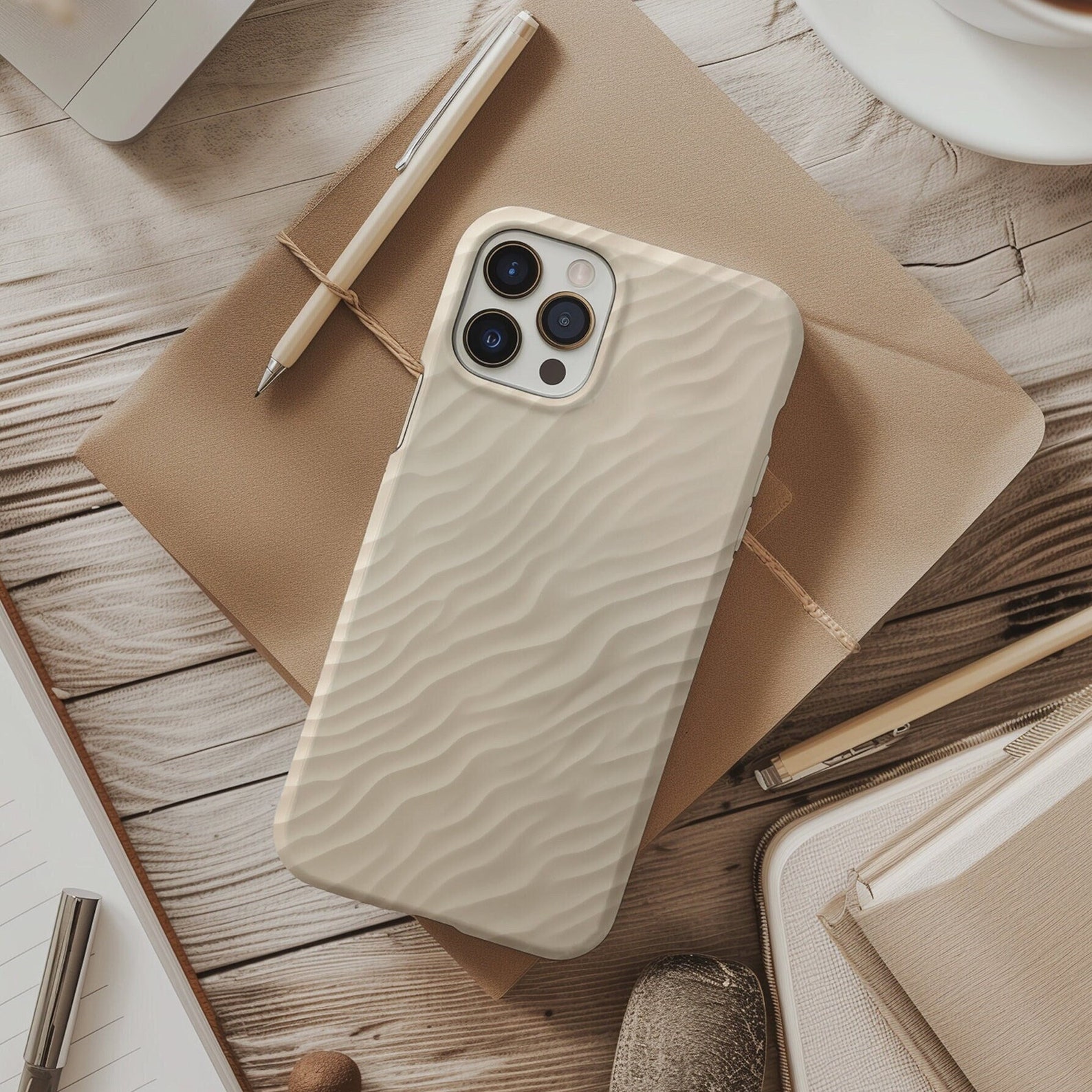 Durable Phone Case Beach Sand Beige Minimalist Clean Case Neutral ...