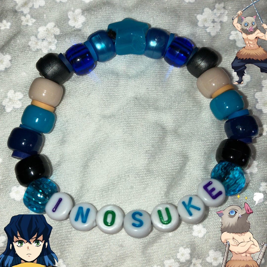 Inosuke Hashibira Anime Kandi Beaded Bracelet - Etsy