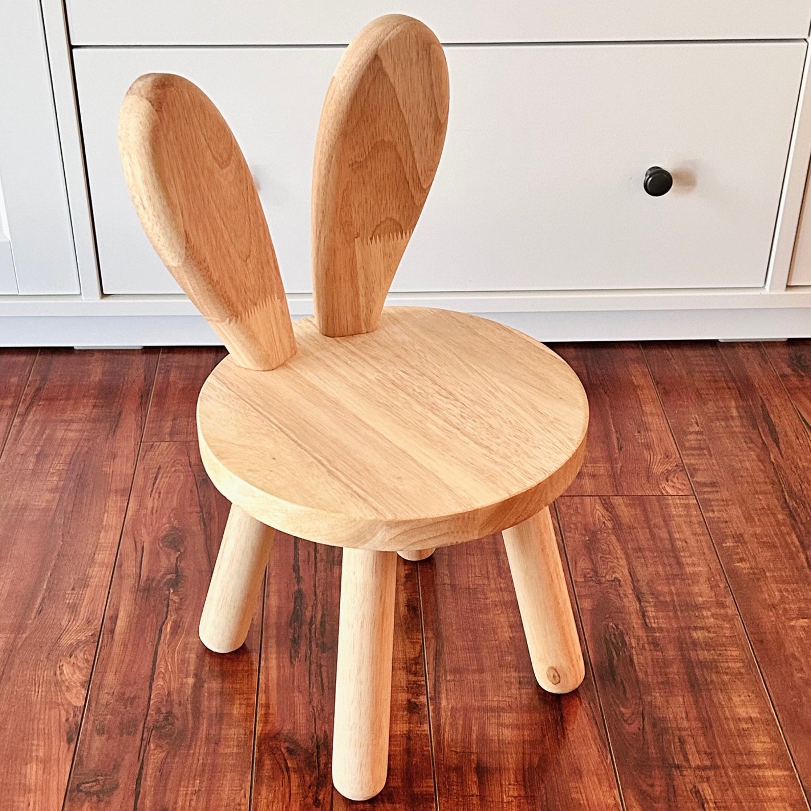 Bunny Ear Kids Wood Stool - Etsy