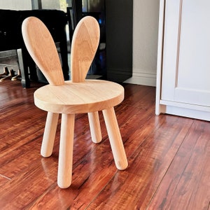 Bunny Ear Kids Wood Stool - Etsy