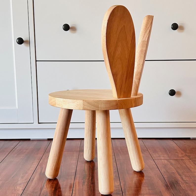 Bunny Ear Kids Wood Stool - Etsy