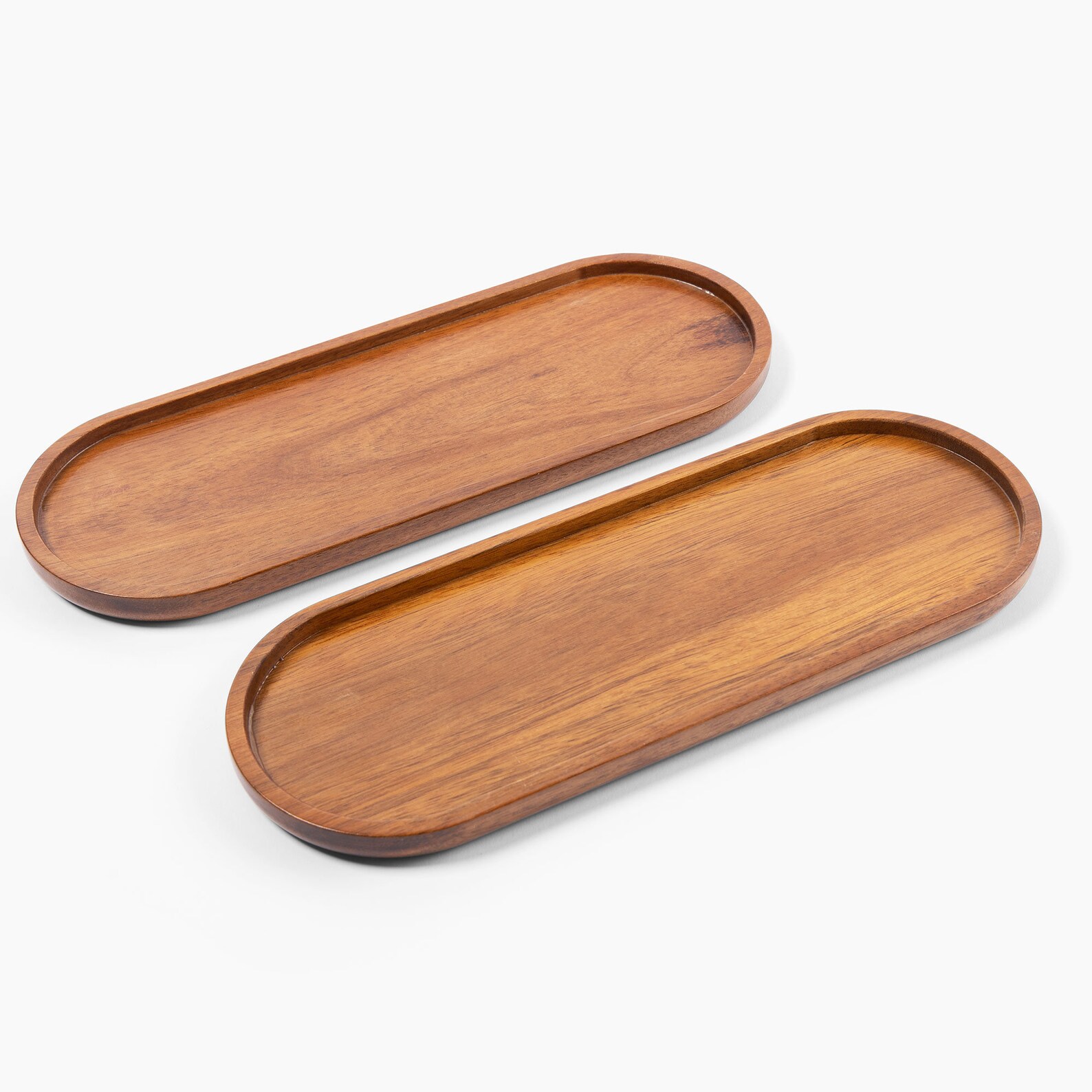 Pill Shape Stadium Oakwood Serving Tray Set of 2 - Etsy