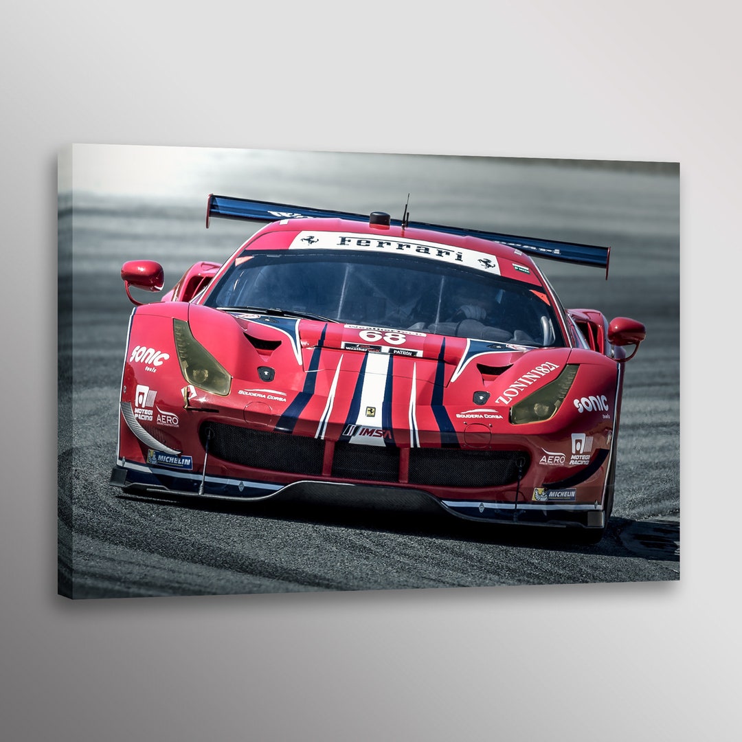 Ferrari 488 GTLM IMSA Racecar Original Wall Art Automotive Canvas Print ...