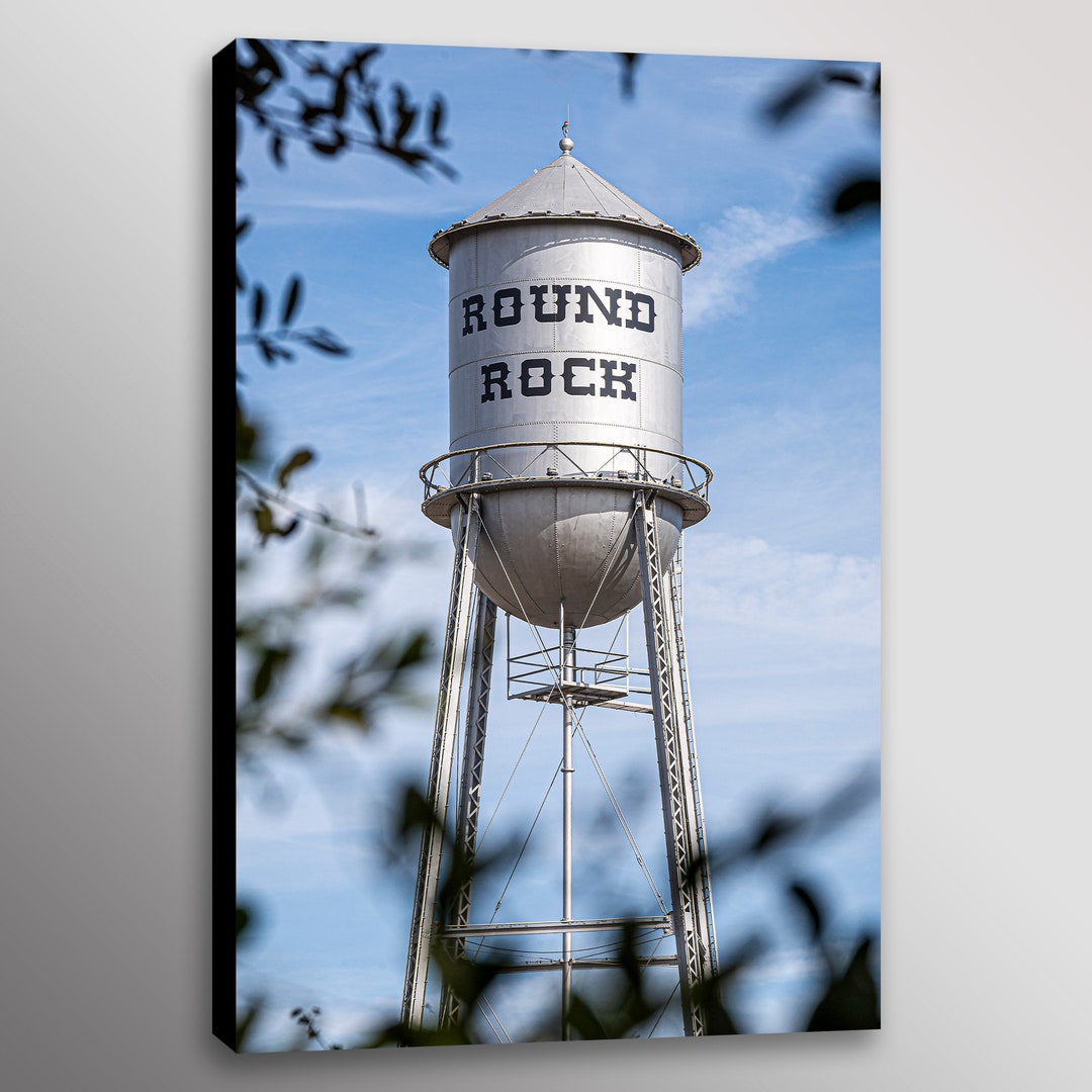 Old Round Rock Water Tower Round Rock Texas Original Wall Art Canvas ...