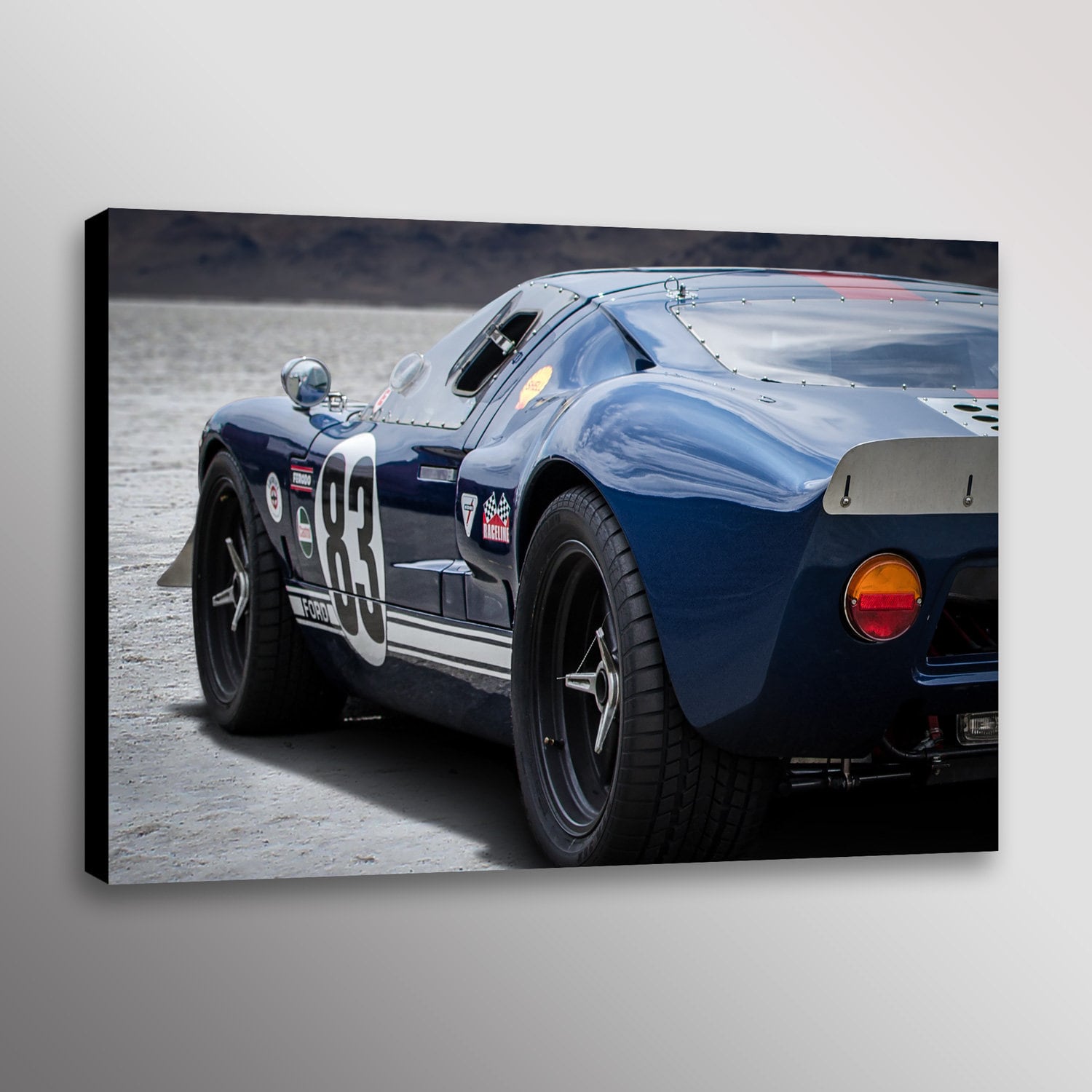 1966 Ford GT40 Mk2 Racecar on the Salt Flats Sportscar Original Wall ...