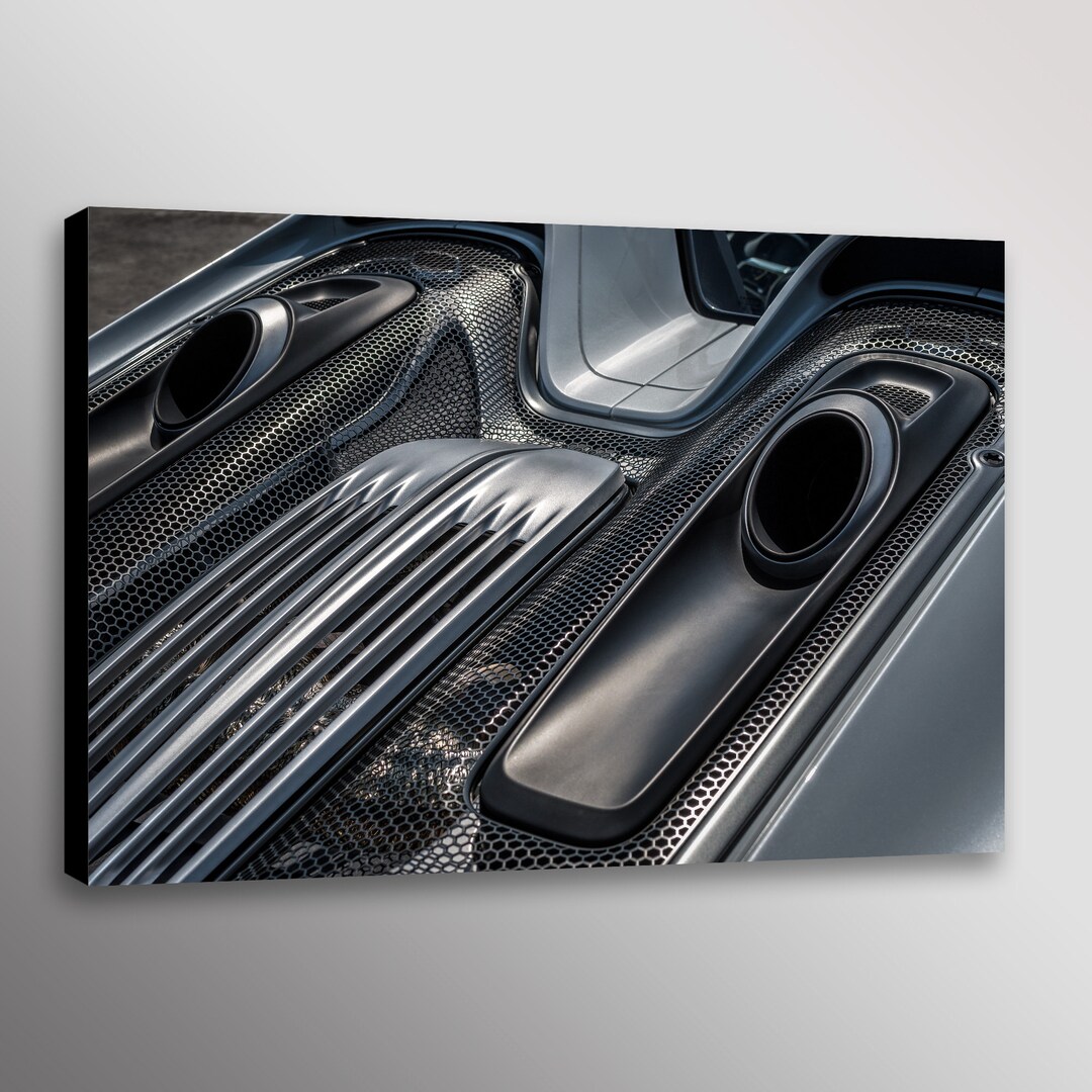 Porsche 918 Spyder Engine Cover and Exhaust Original Wall Art ...