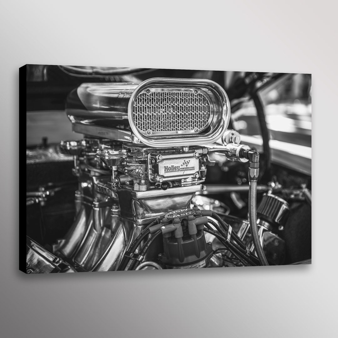 Ford 351C Tunnel Ram Intake Racecar Original Wall Art Automotive Canvas ...