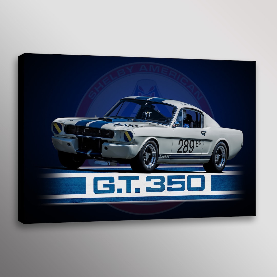 1965 Shelby Mustang GT350 Graphic Racecar Original Wall Art Automotive ...