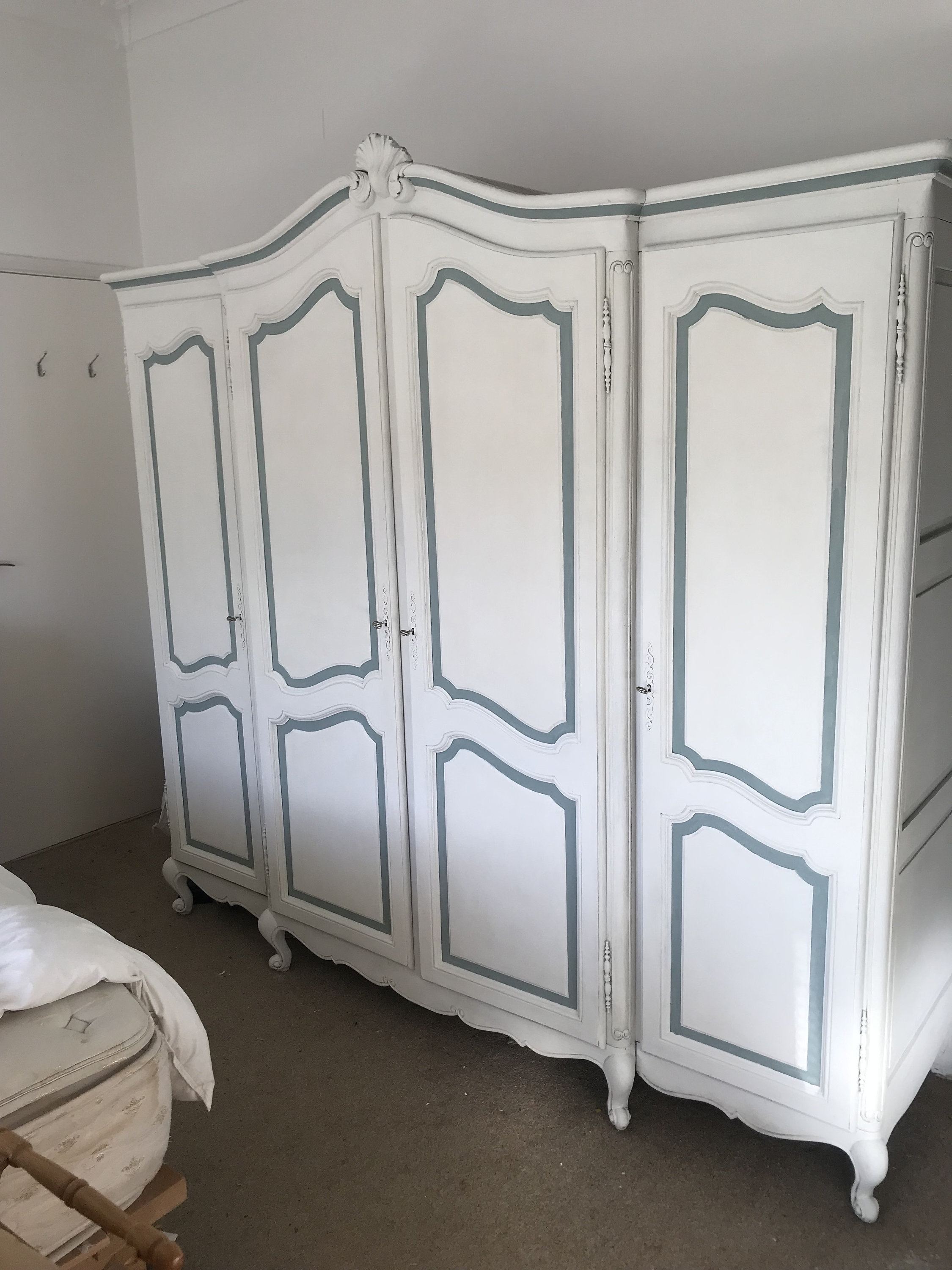 Vintage French 4 Doors Oak Armoire Breakdown Wardrobe for Easy Access ...