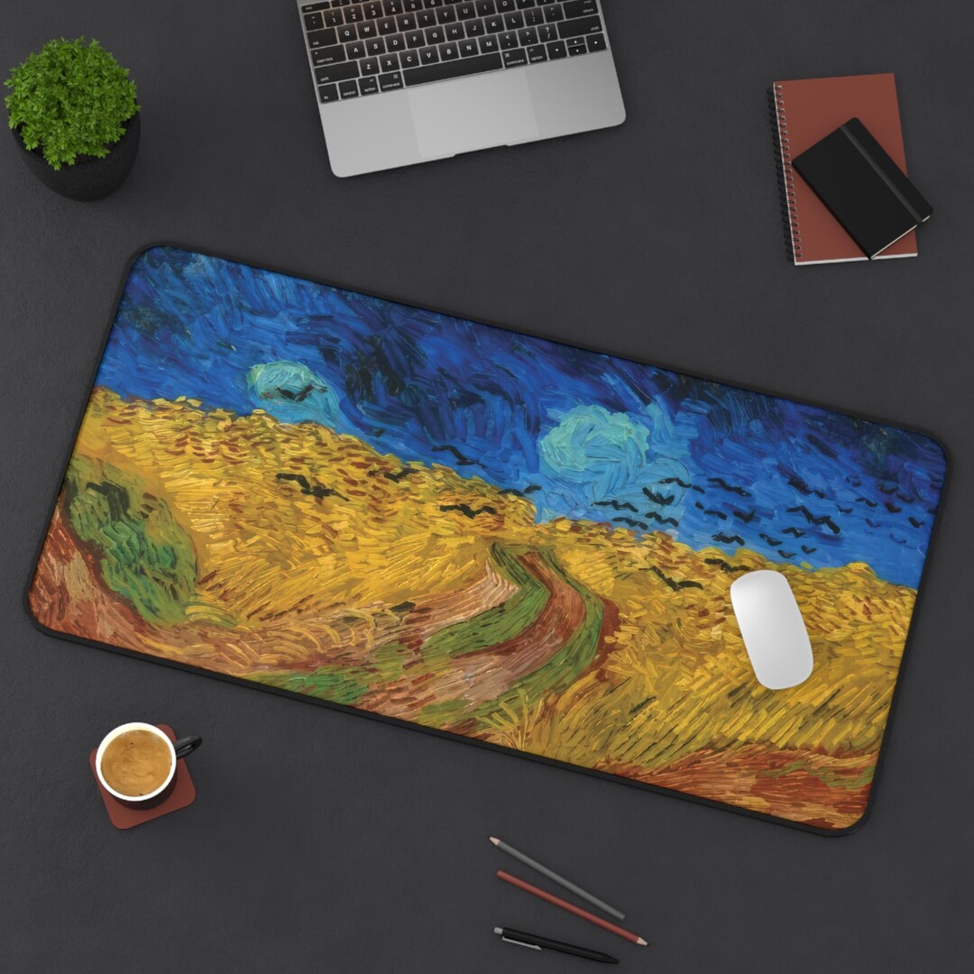 Bestseller, Van Gogh Wheatfield With Crows Desk Mat, Non-skid Keyboard ...