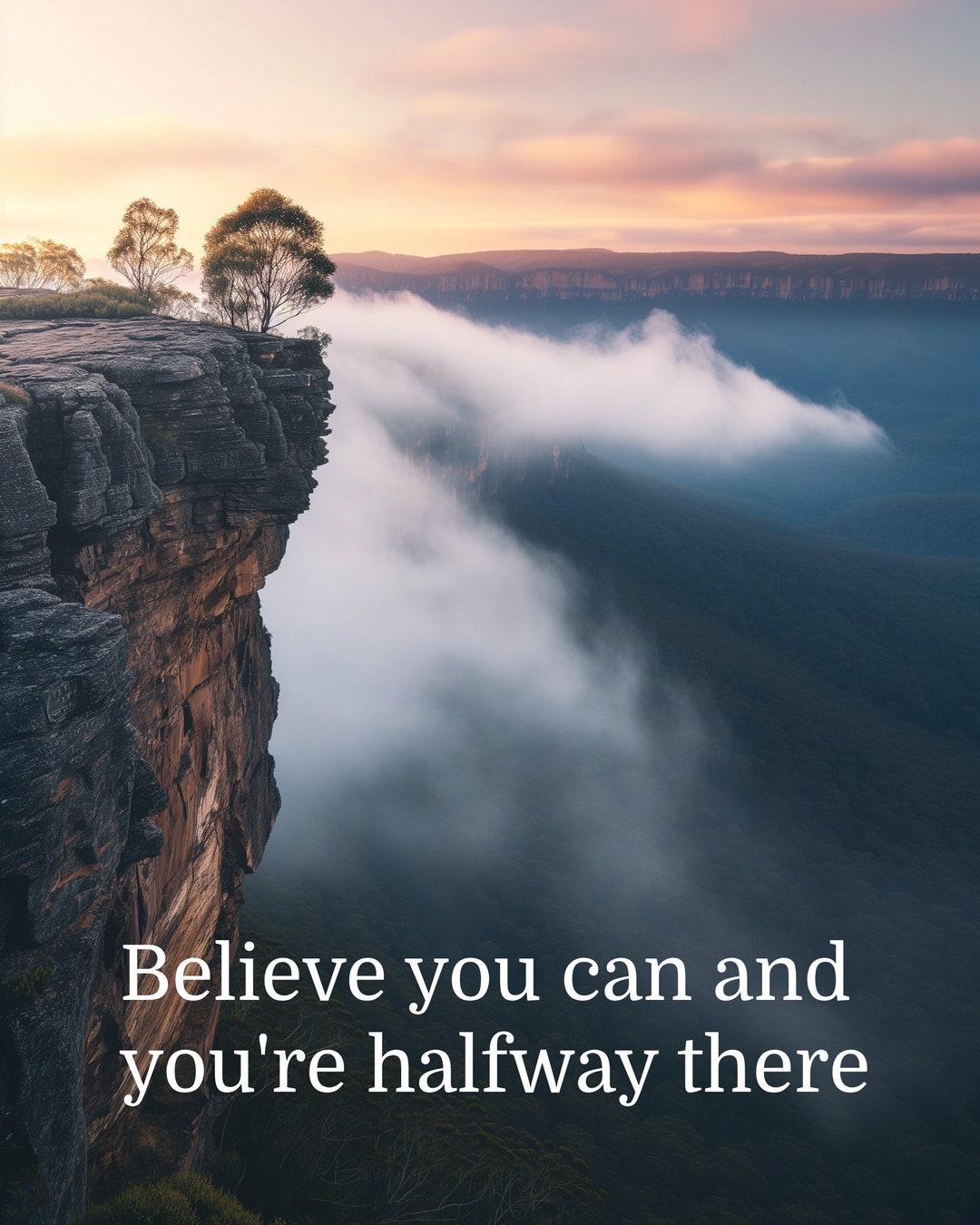 The "believe You Can and You're Half Way There" Inspirational Poster ...