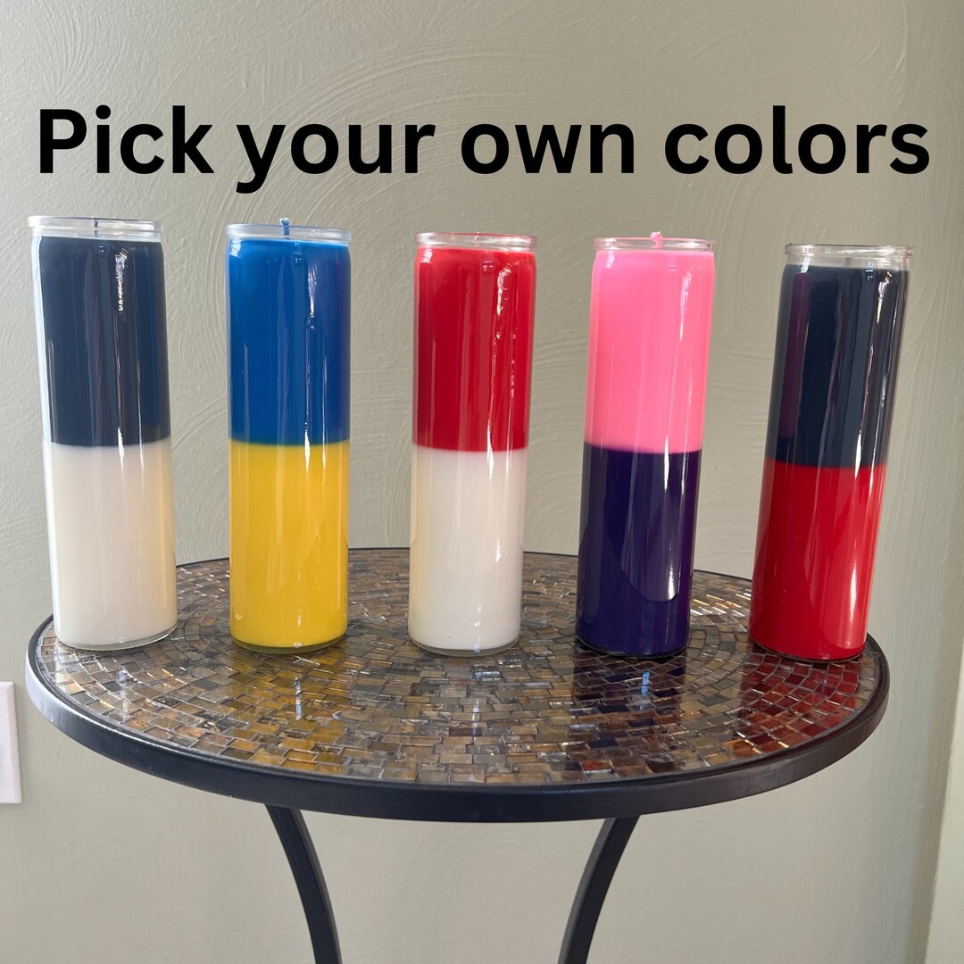 Prayer Candle - TWO-COLOR 7-day Unscented - 100% Natural Soy Wax - Etsy