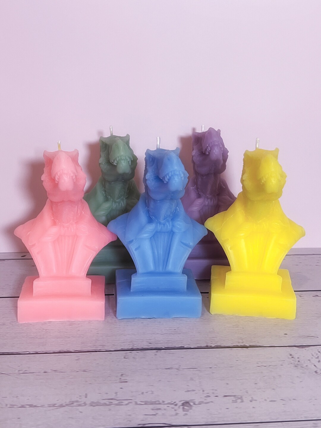 Colorful Victorian T Rex Dinosaur Bust Beeswax Candle Tyrannosaurus Rex ...