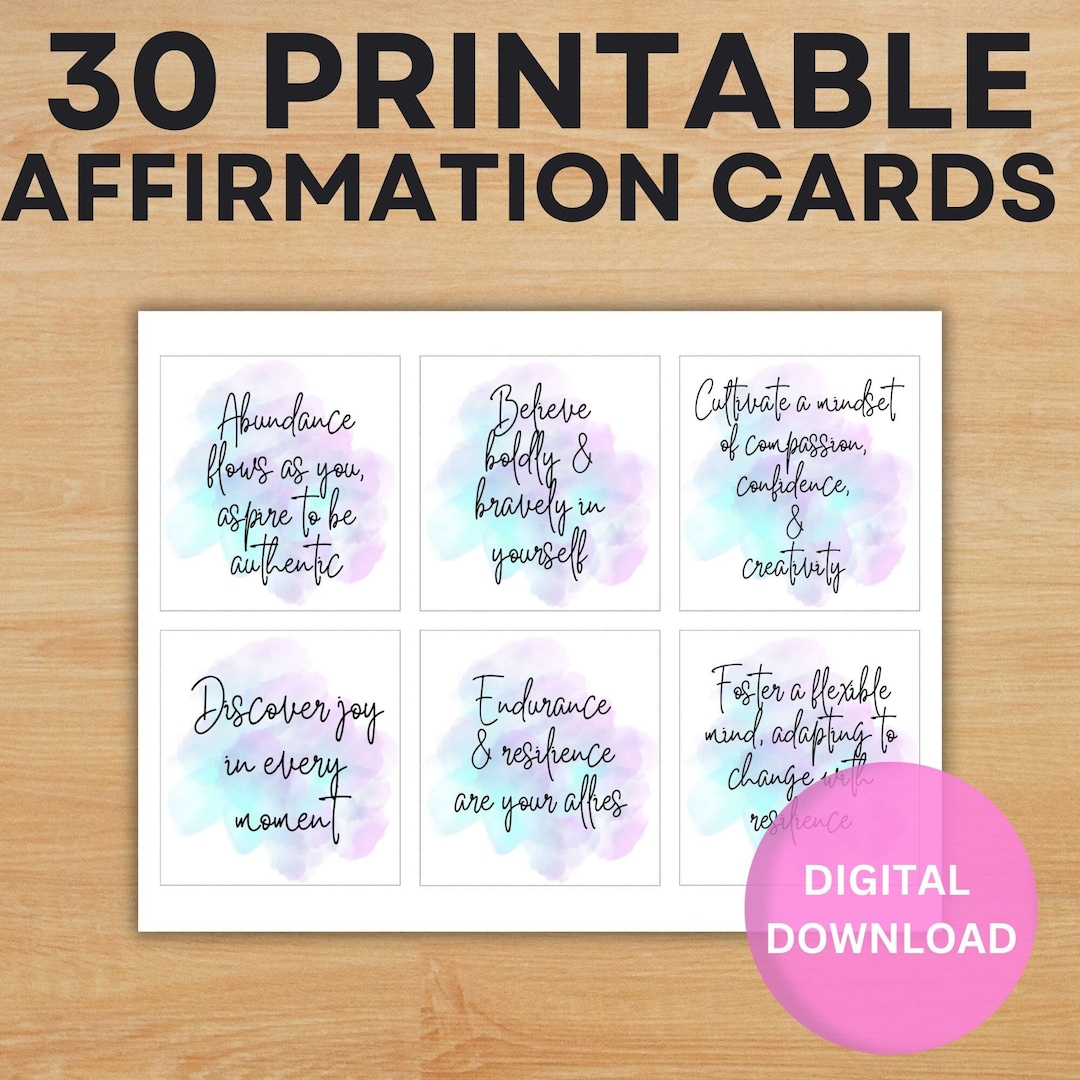 Positive Alphabet Affirmation Card Deck, Vision Board Printables ...