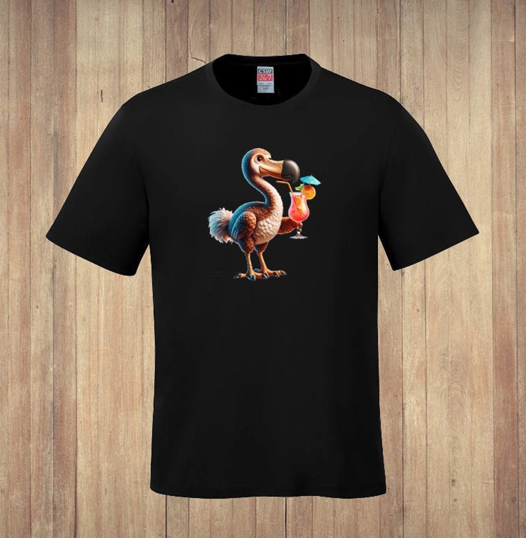 Mature, Dodo Bird Drinking a Fancy Cocktail T-shirt, Funny Tee of a ...