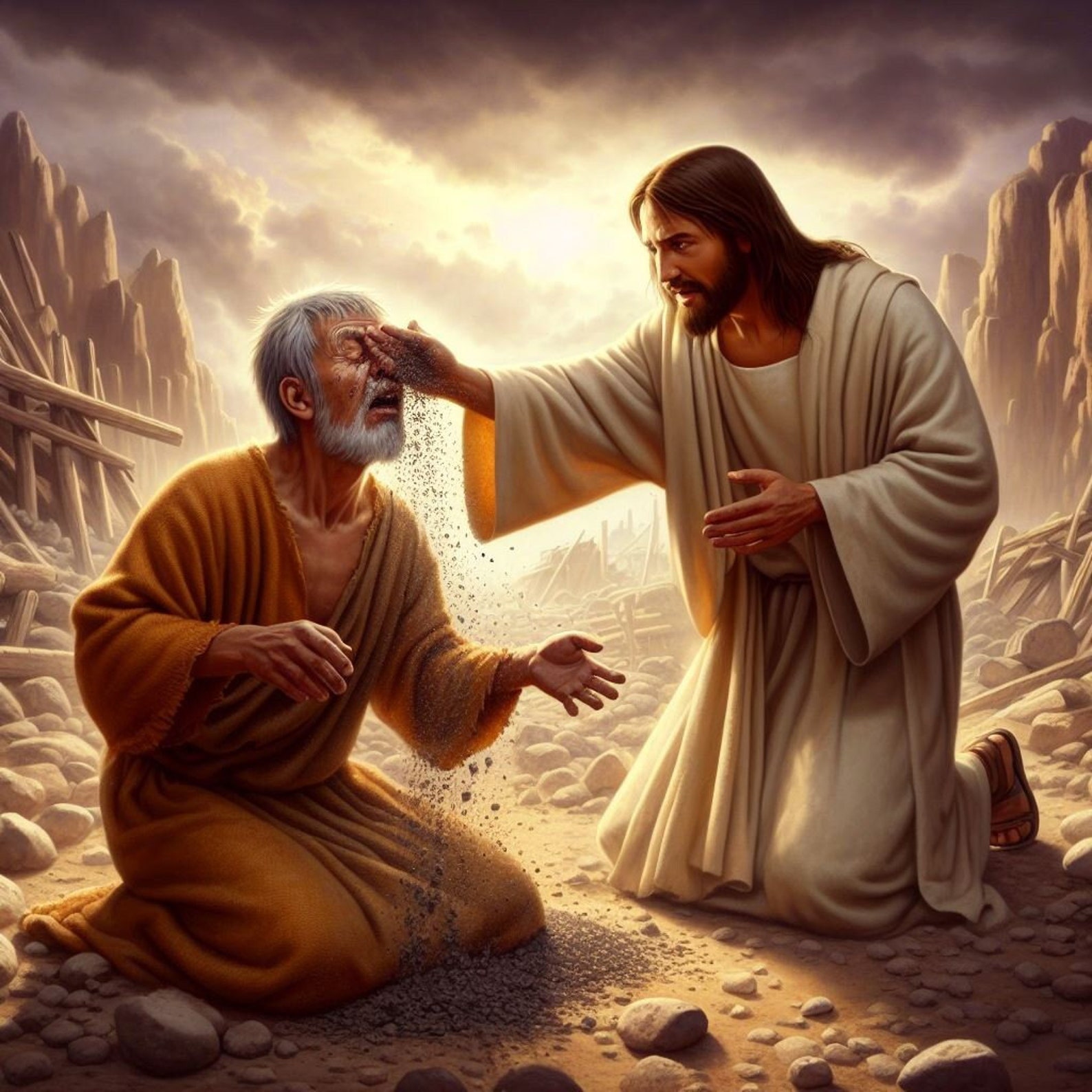 Jesus Heals A Blind Man - Etsy