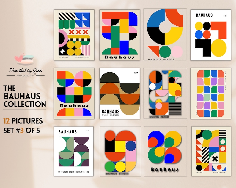 The Bauhaus Collection (set 3 of 5) Digital Art Prints, Exclusive ...