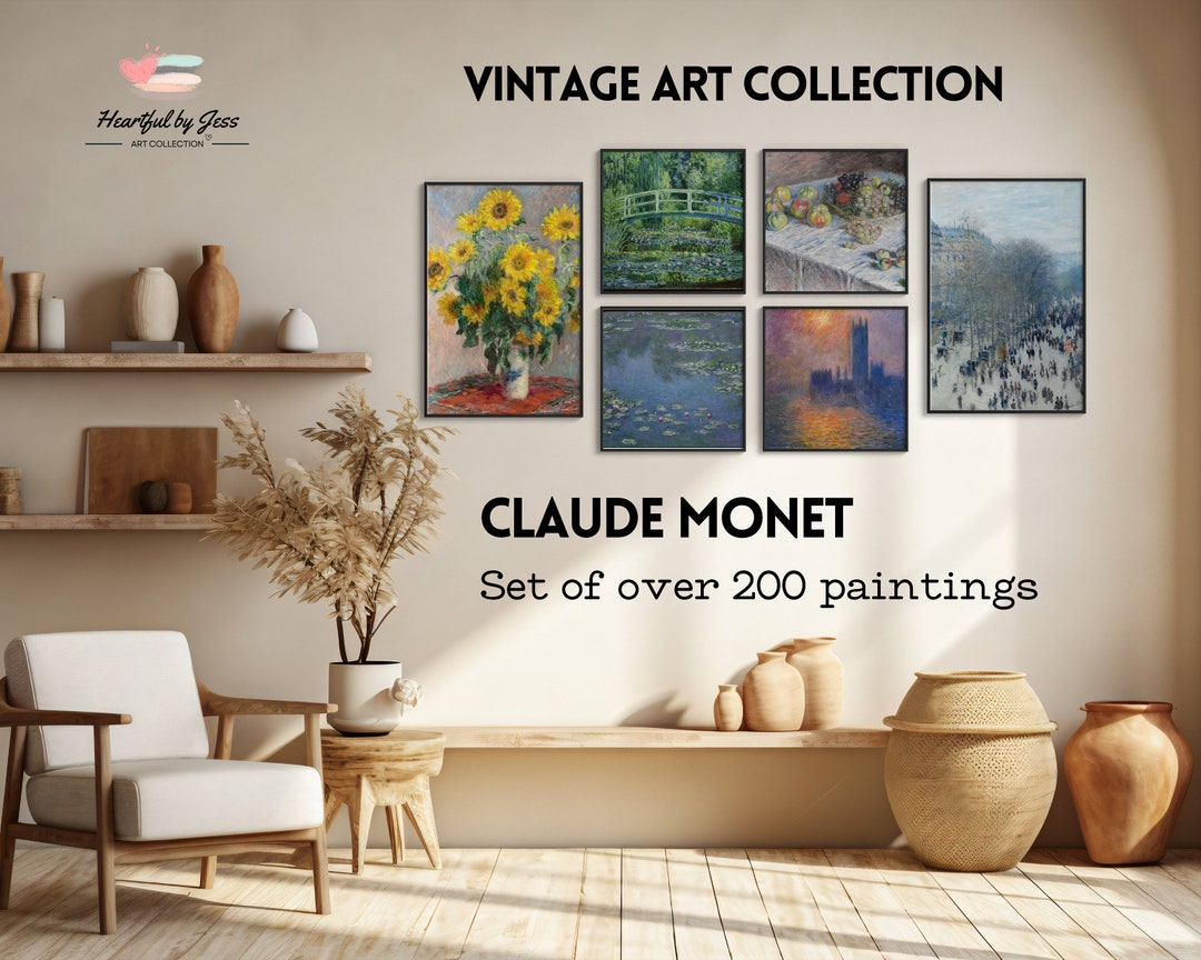 Claude Monet Set of 200 Digital Art Prints, Monet Mega Bundle 200 ...