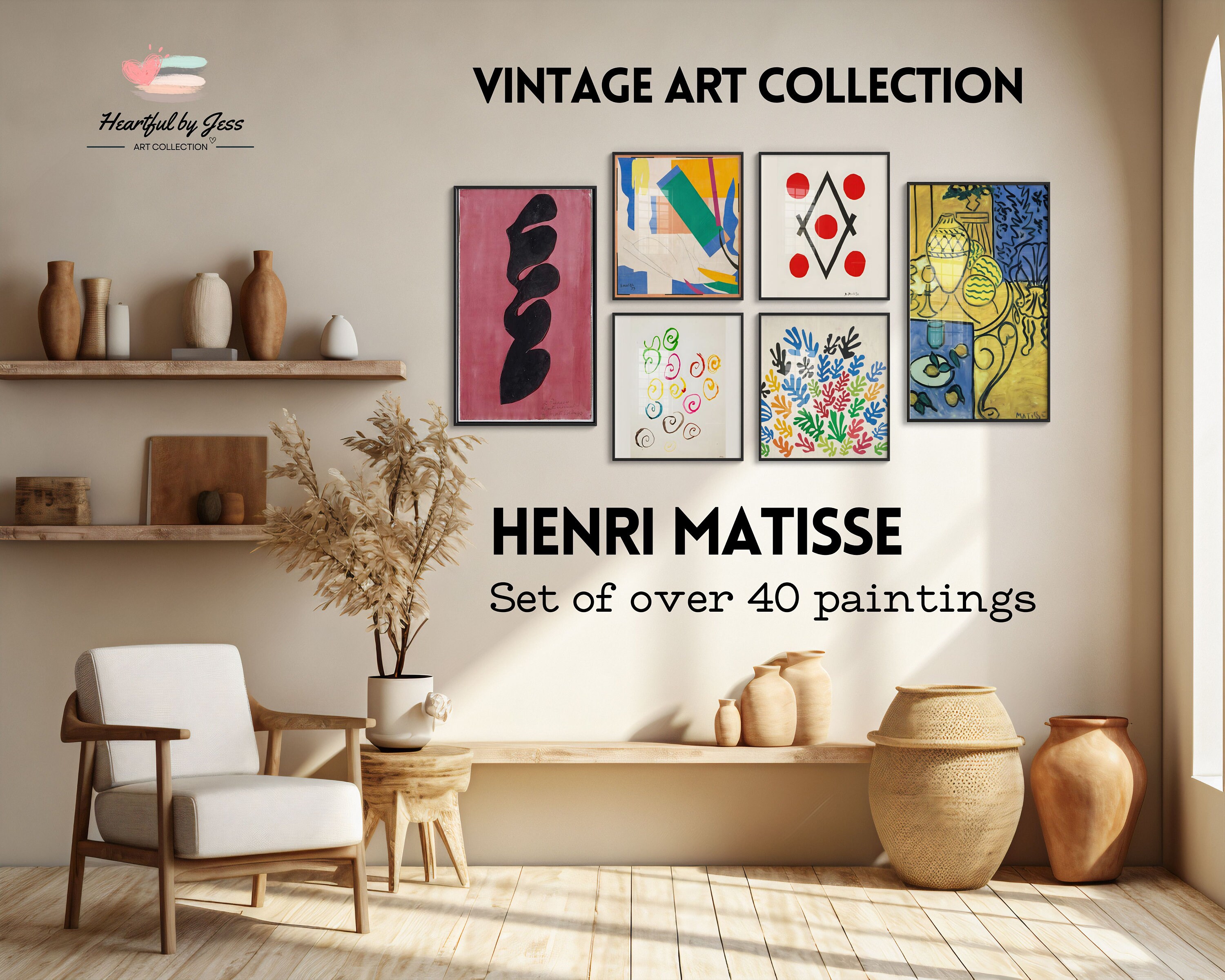Henri Matisse Set of 40 Digital Art Prints, Henri Matisse Classic ...