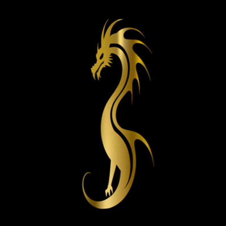 Gold Dragon Faux Inlay Water Slide Decal for Guitar Headstock ...